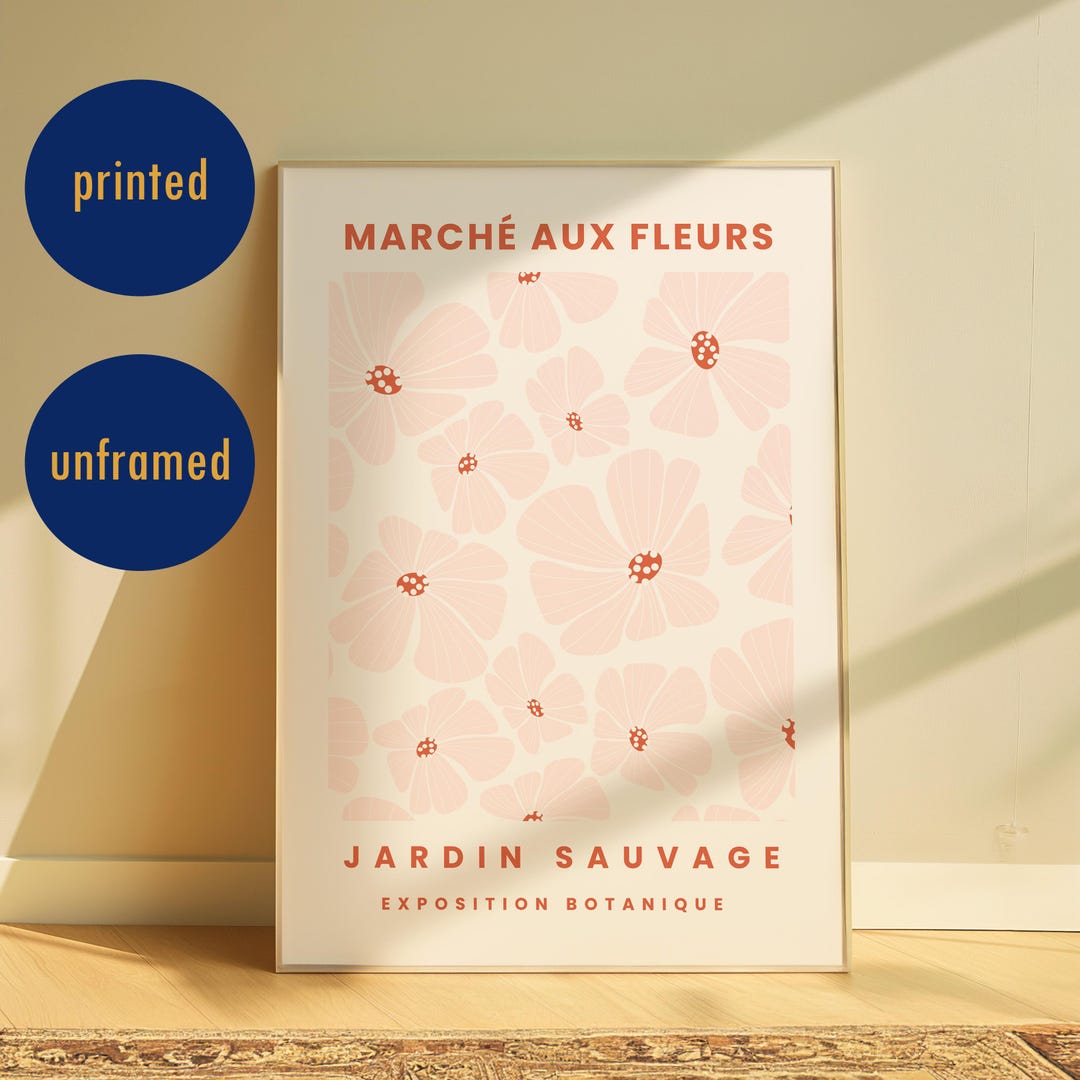 Flower Market Poster Light Pink Wall Art Flowers Exhibition Poster ...