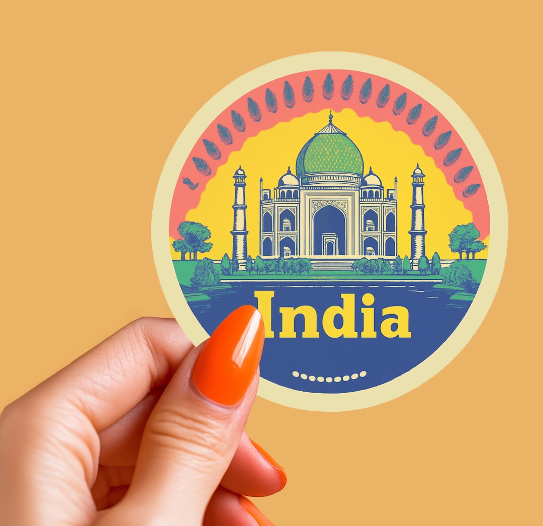 Taj Mahal India Travel Sticker – Waterproof Vinyl Luggage Decal - Etsy