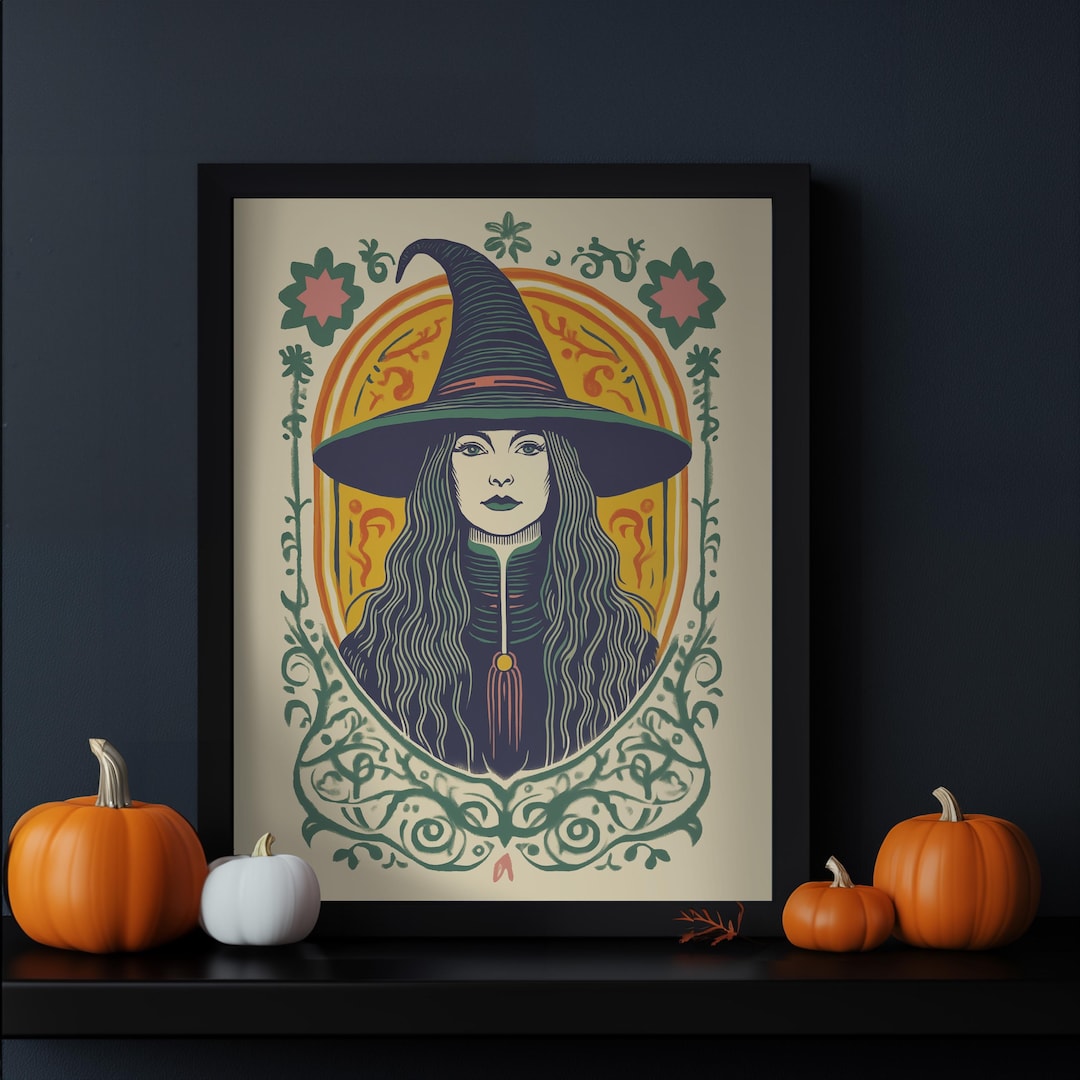 Stunning Witch Poster Witchy Halloween Print for Halloween Party Spooky ...