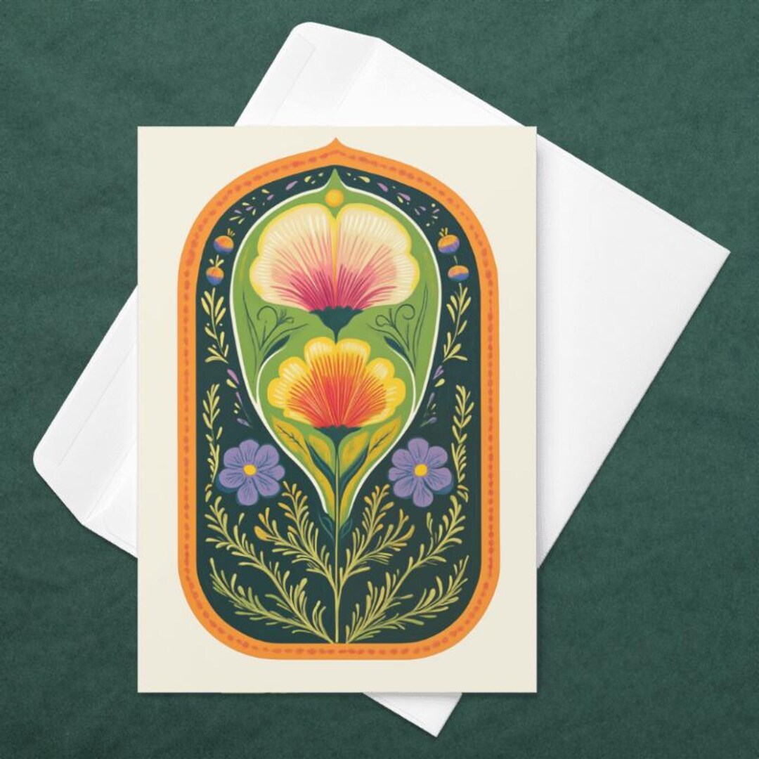 Boho Greeting Card for Any Occasion Card for Girlfriend or Mom Floral ...