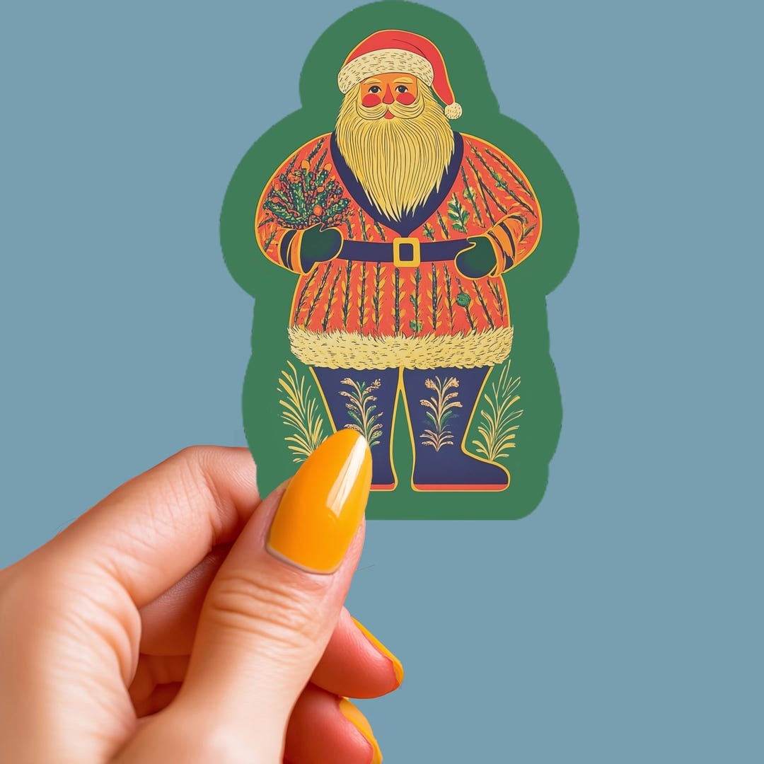 Retro Santa Claus Sticker Vintage Christmas Sticker for Gifts, Secret ...