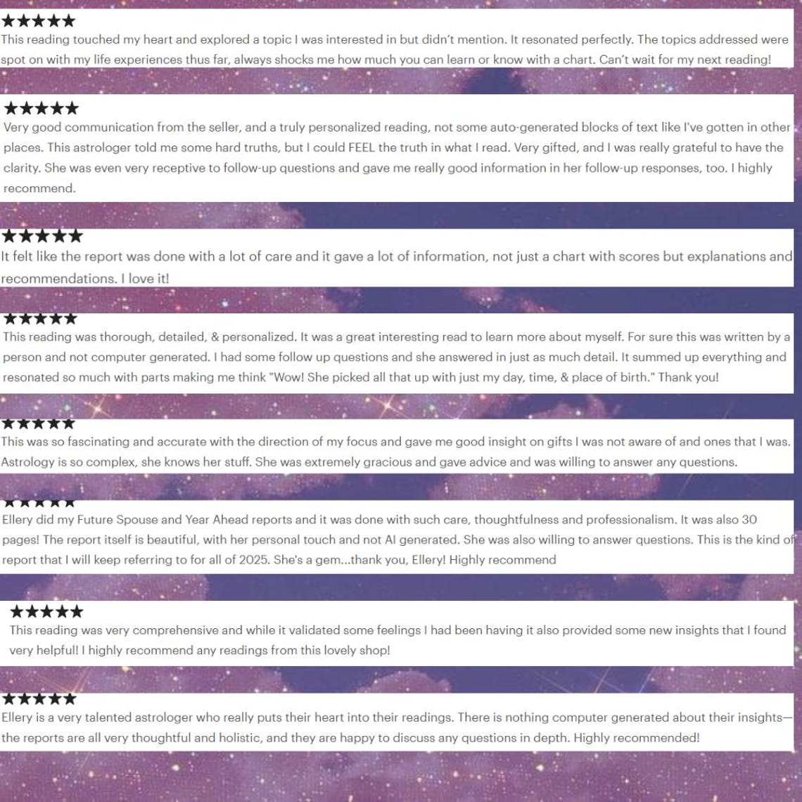 Mini Astrology Chart Reading - Etsy