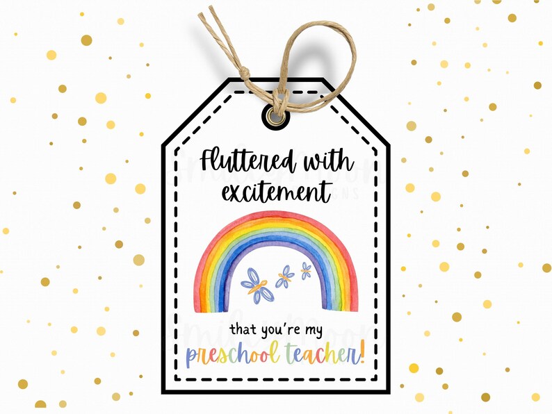Back to School Gift Tag, Teacher Gift Tag, Preschool Teacher Gift ...