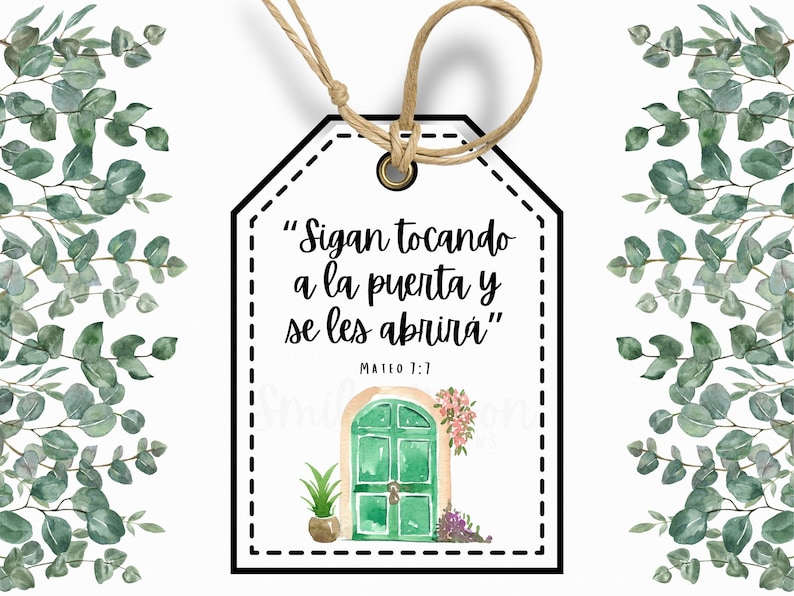Spanish Pioneer Gift Tag, Floral Door Printable (digital Download) - Etsy