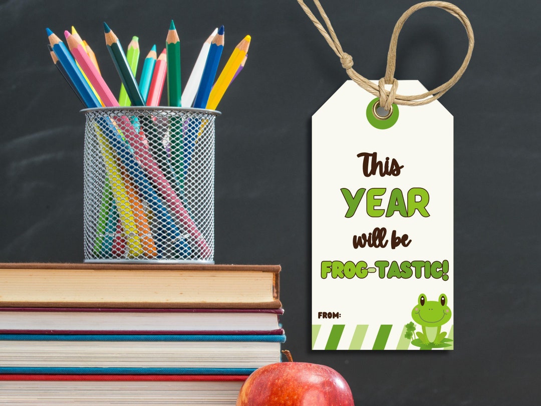 Back to School Gift Tag, Printable Gift Tag, Instant Download, Frog ...