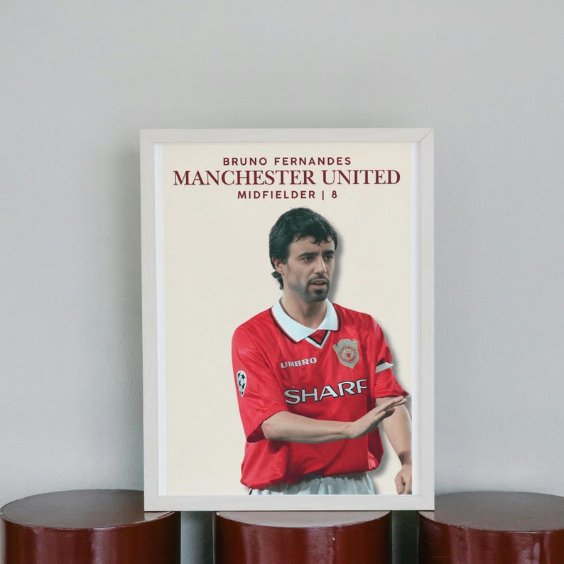 Bruno Fernandes Poster - Iconic Football Print, Football Wall Art, Man ...