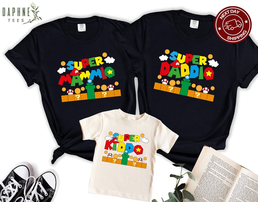 Comfort Colors Super Mario Family Shirts, Super Mommio Shirt, Super ...
