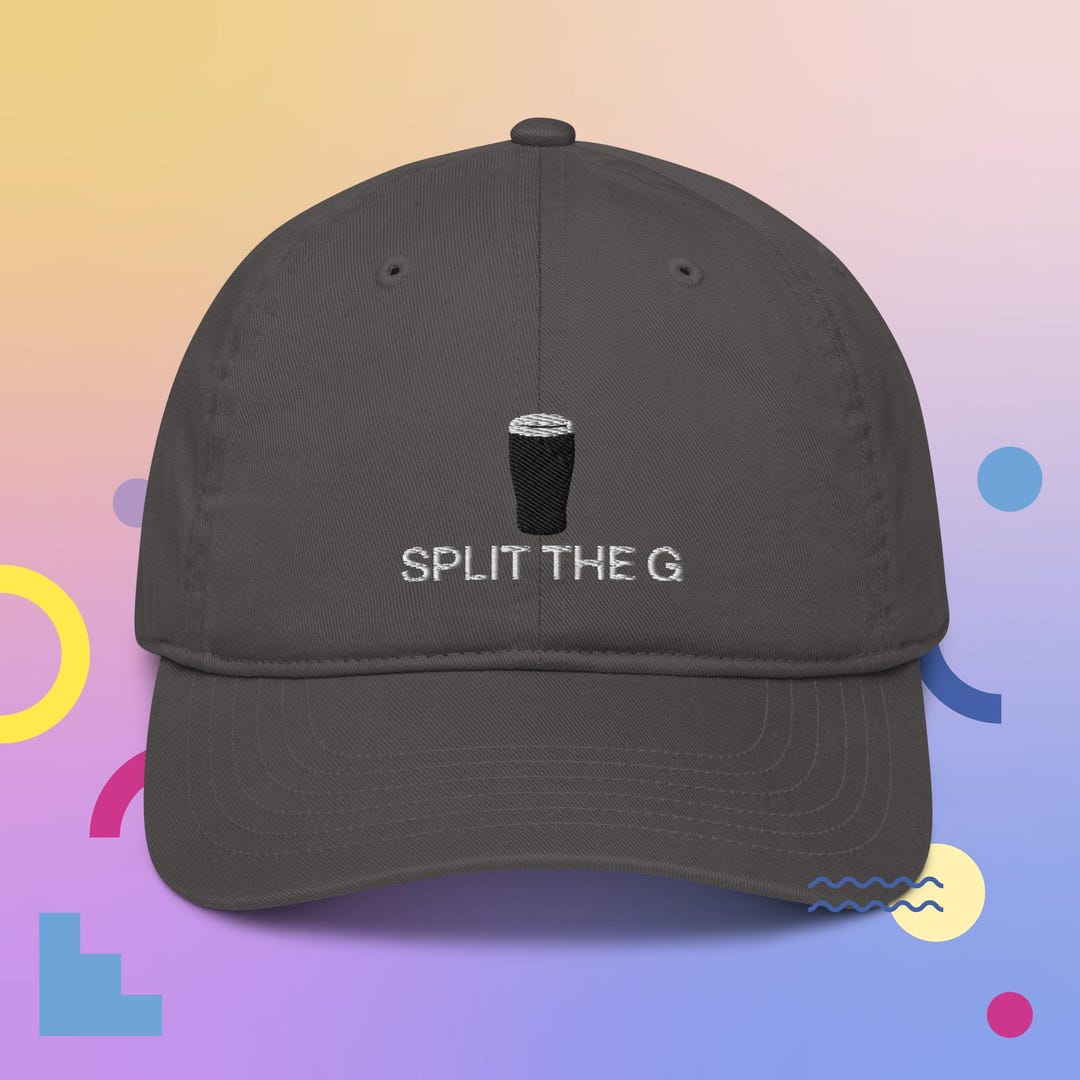 Guinness Split the G 100% Organic Cotton Hat, Handmade Embroidered Dad ...