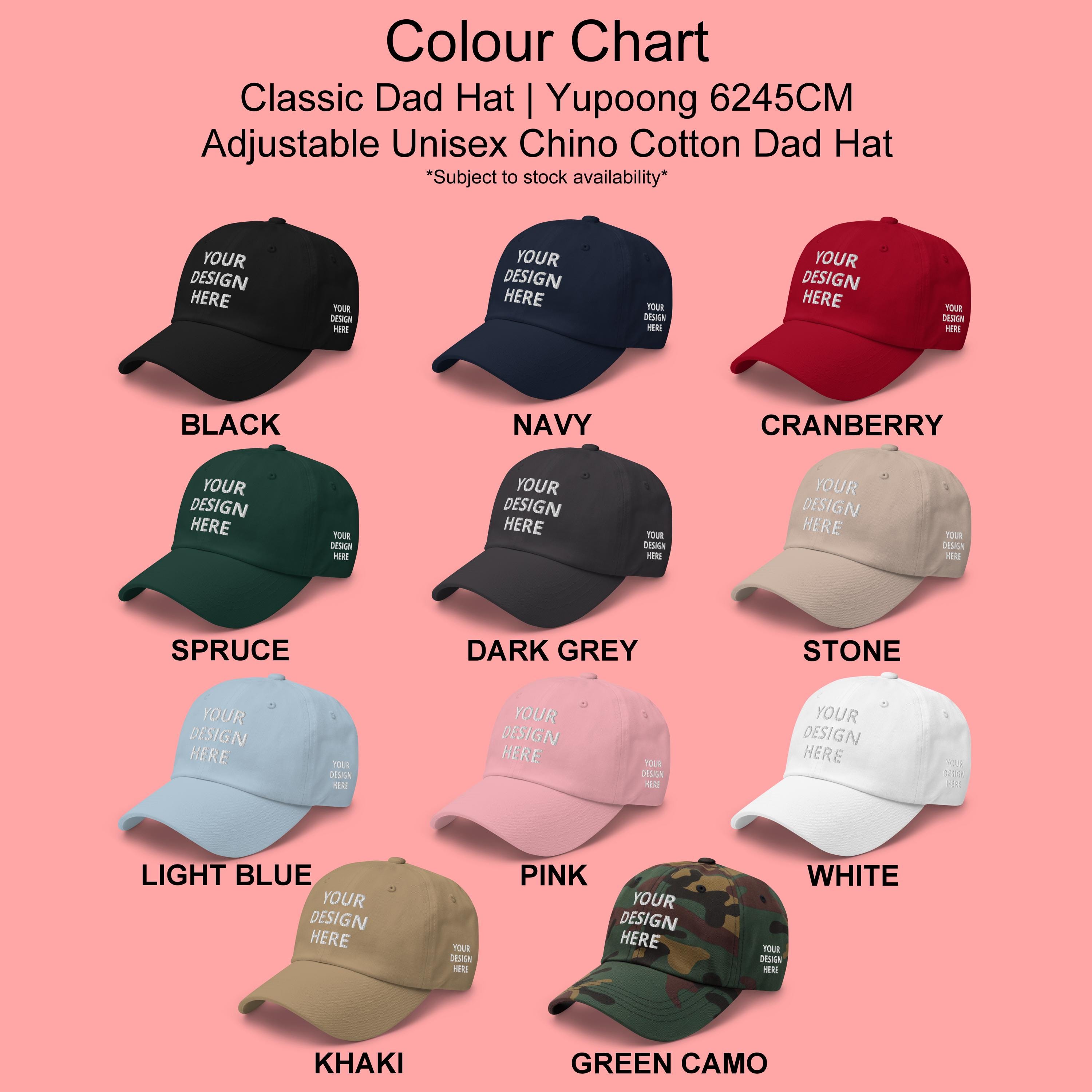 Personalised Dad Hat, Custom Handmade Embroidered Cotton Dad Cap ...