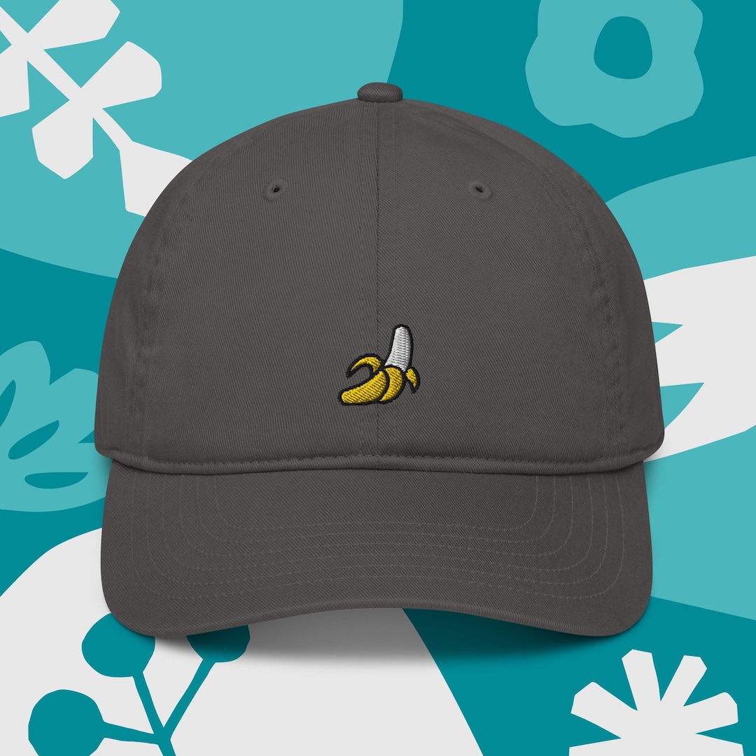 Peeled Banana 100% Organic Cotton Hat, Handmade Embroidered Dad Cap ...