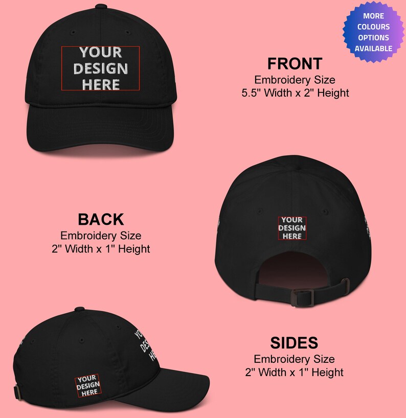 Personalised Dad Hat, Custom Handmade Embroidered Cotton Dad Cap ...