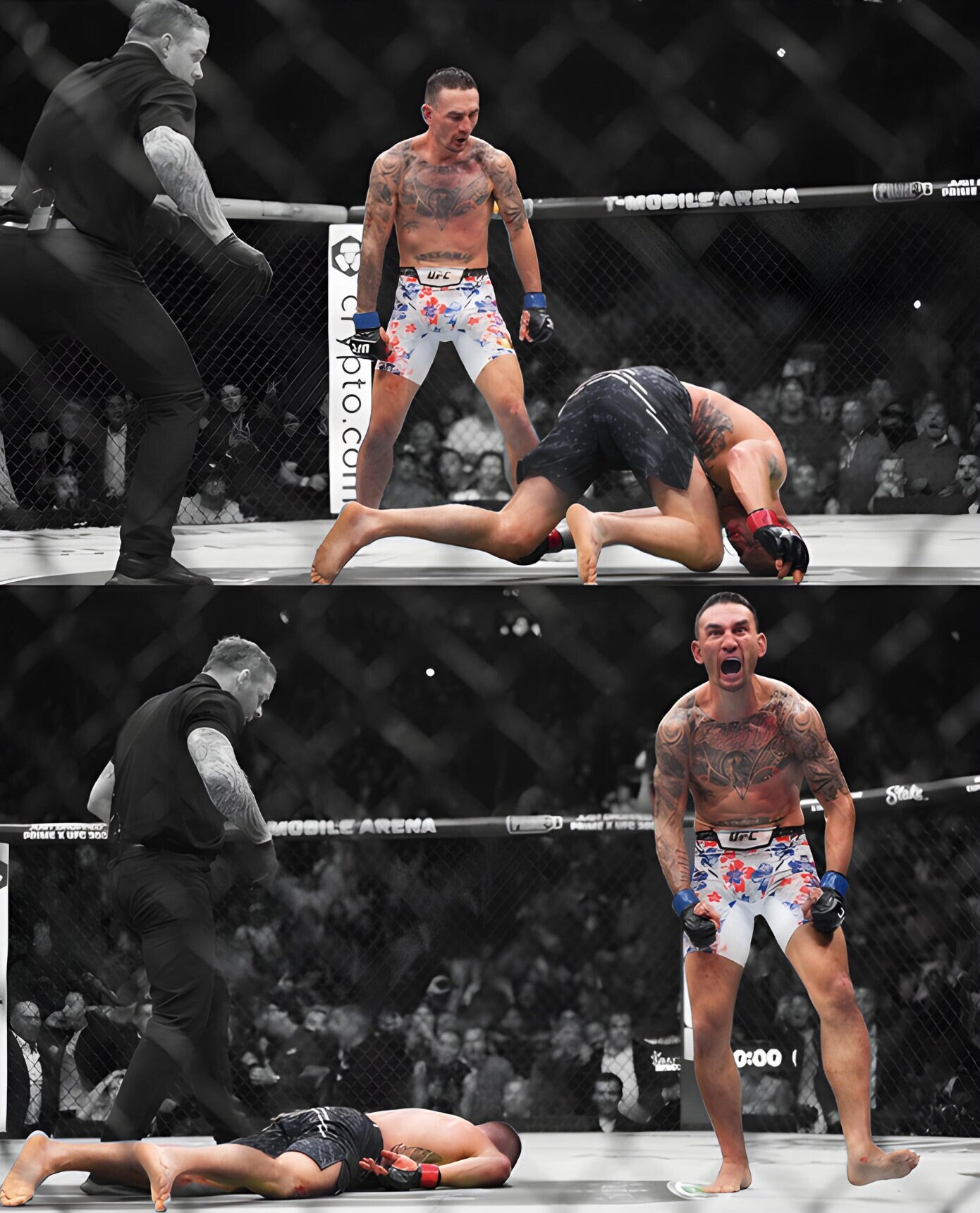 Max Holloway Poster , Max Holloway KO of Justin Gaethje UFC Wall Art ...