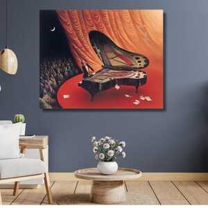 Vladimir Kush Canvas Print, Butterfly Piano Performance Poster ...