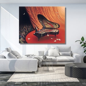 Vladimir Kush Canvas Print, Butterfly Piano Performance Poster ...
