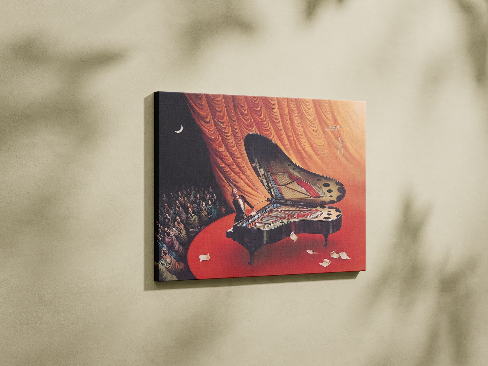 Vladimir Kush Canvas Print, Butterfly Piano Performance Poster ...
