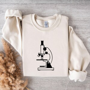 Science Microscope Sweatshirt, Geeky Scientist Apparel, Unique Lab ...