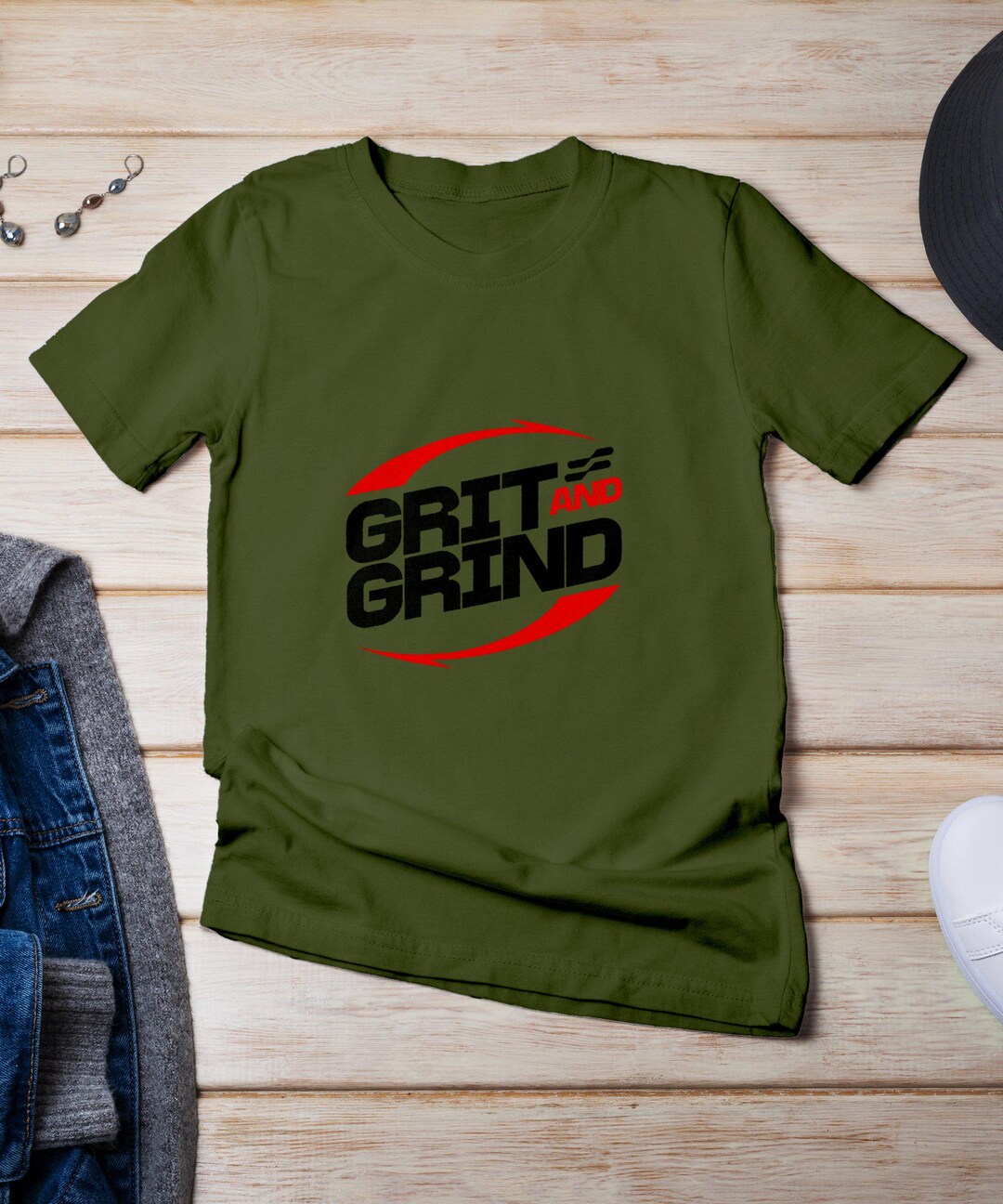 Grit and Grind T-shirt, Motivational Tee, Gym Fitness Shirt ...