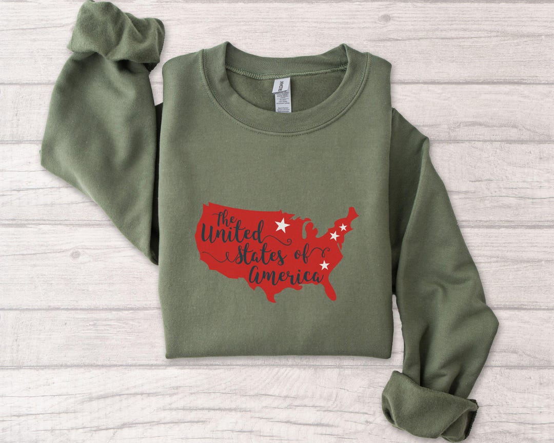 USA Map Sweatshirt, Patriotic US Sweatshirt, American Pride Sweater ...