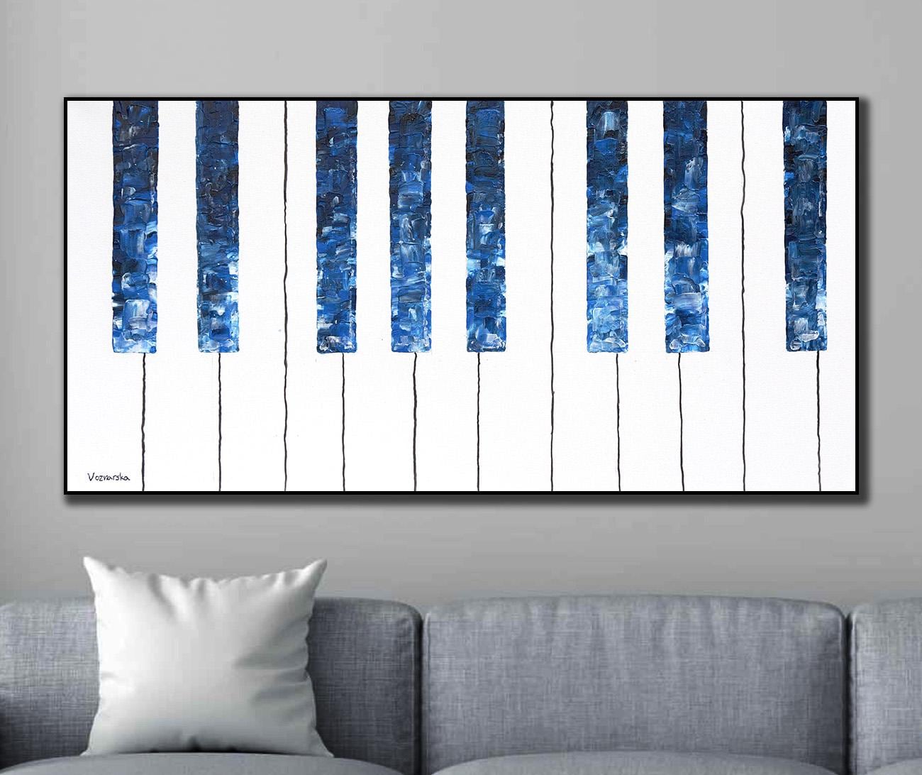 36", Beautiful Piano, Piano Keys Painting, Thick Layer Acrylic Painting ...