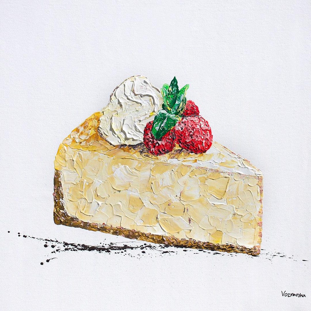 Cake 20",cheesecake Painting,pop Art Cake Painting,wall Art Cake ...