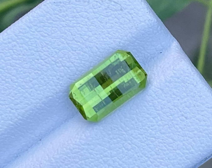 3.30 Carats Green Pixel Oppose Bar Cut Peridot Stone From Pakistan - Etsy