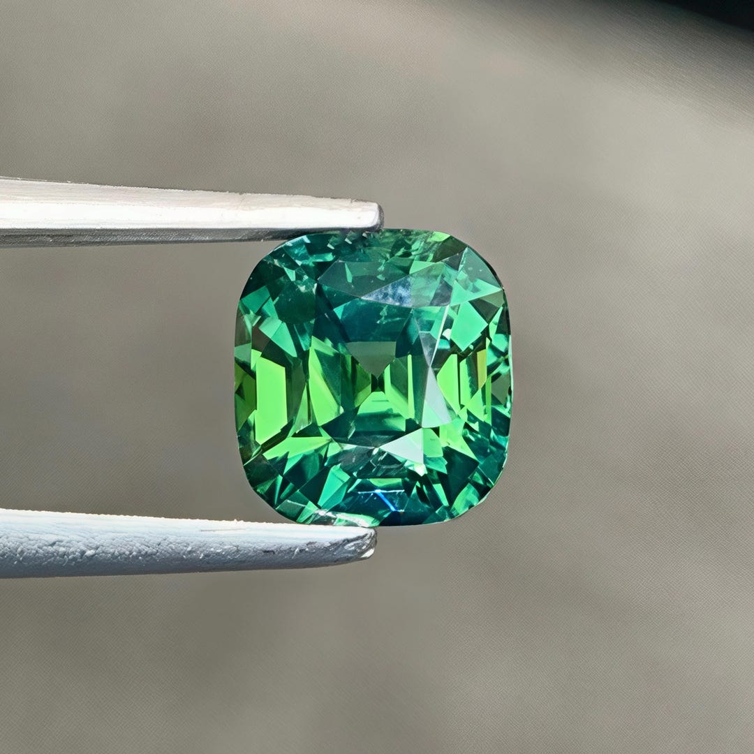 1.47 Carats Neon Teal Sapphire Stone Cushion Cut Sri Natural Lankan ...