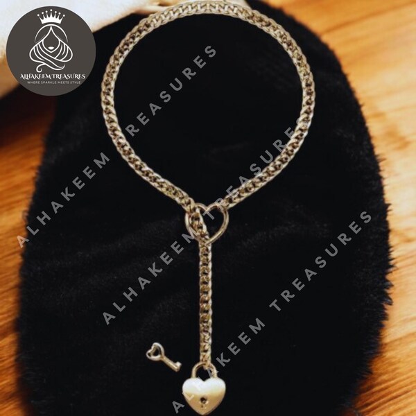 Heart Choke Chain Necklace - Etsy