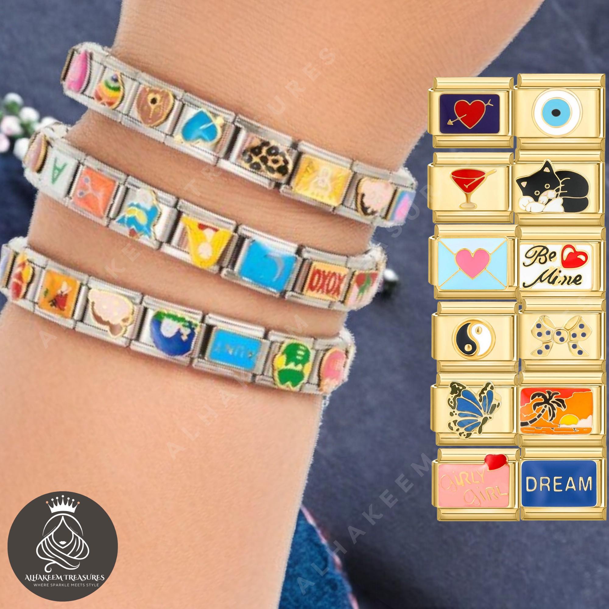 Italian Charm Bracelet, Custom Gold Italy Charms, Evil Eye Charm ...