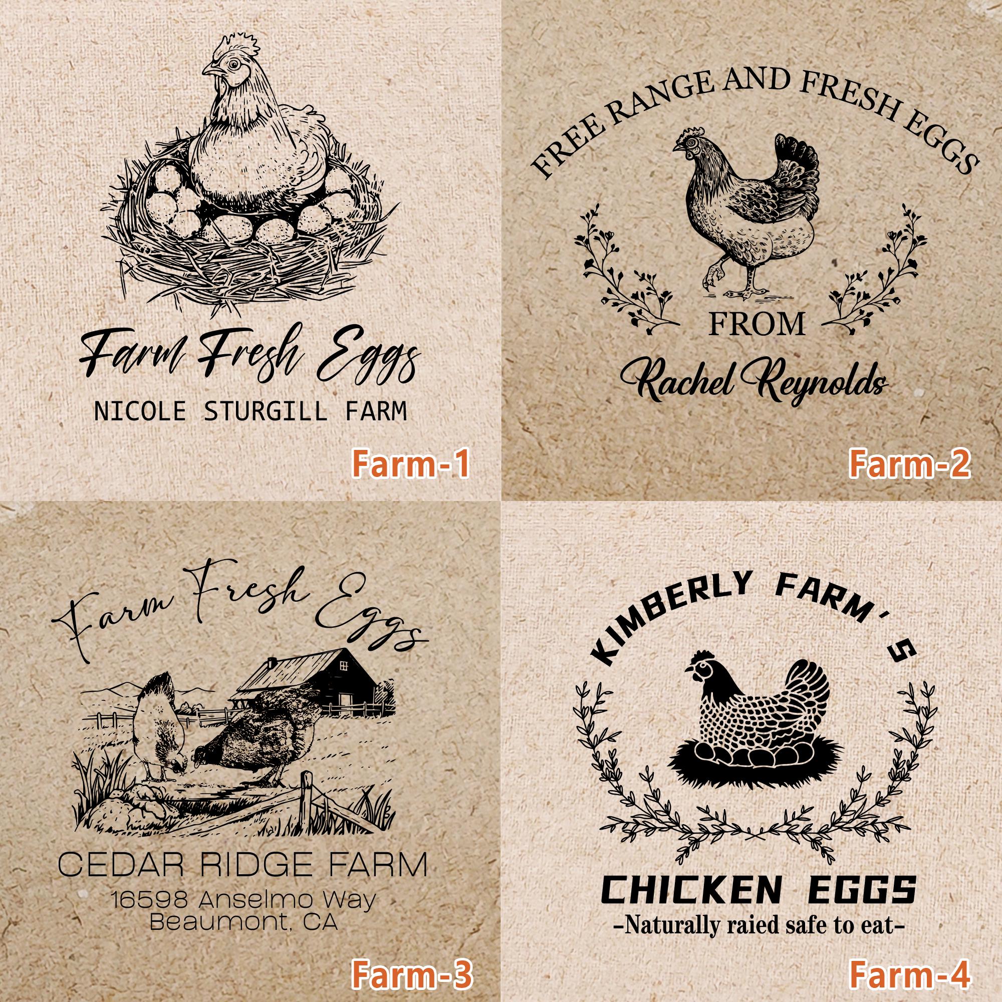 EGG CARTON STAMP, Farm Fresh Eggs Stamp, Personalized Farm Logo Stamp ...