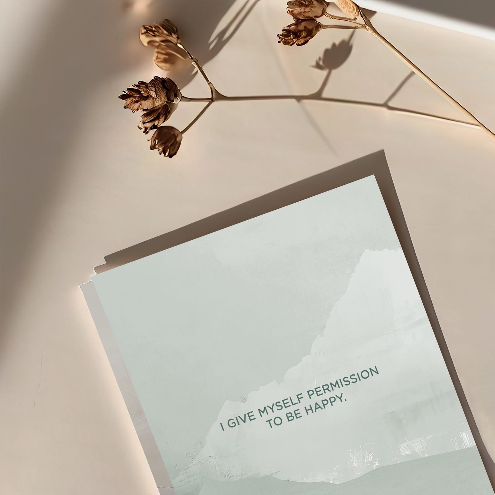 Printable Positive Affirmation Cards, Vision Board Japandi Silhouette ...