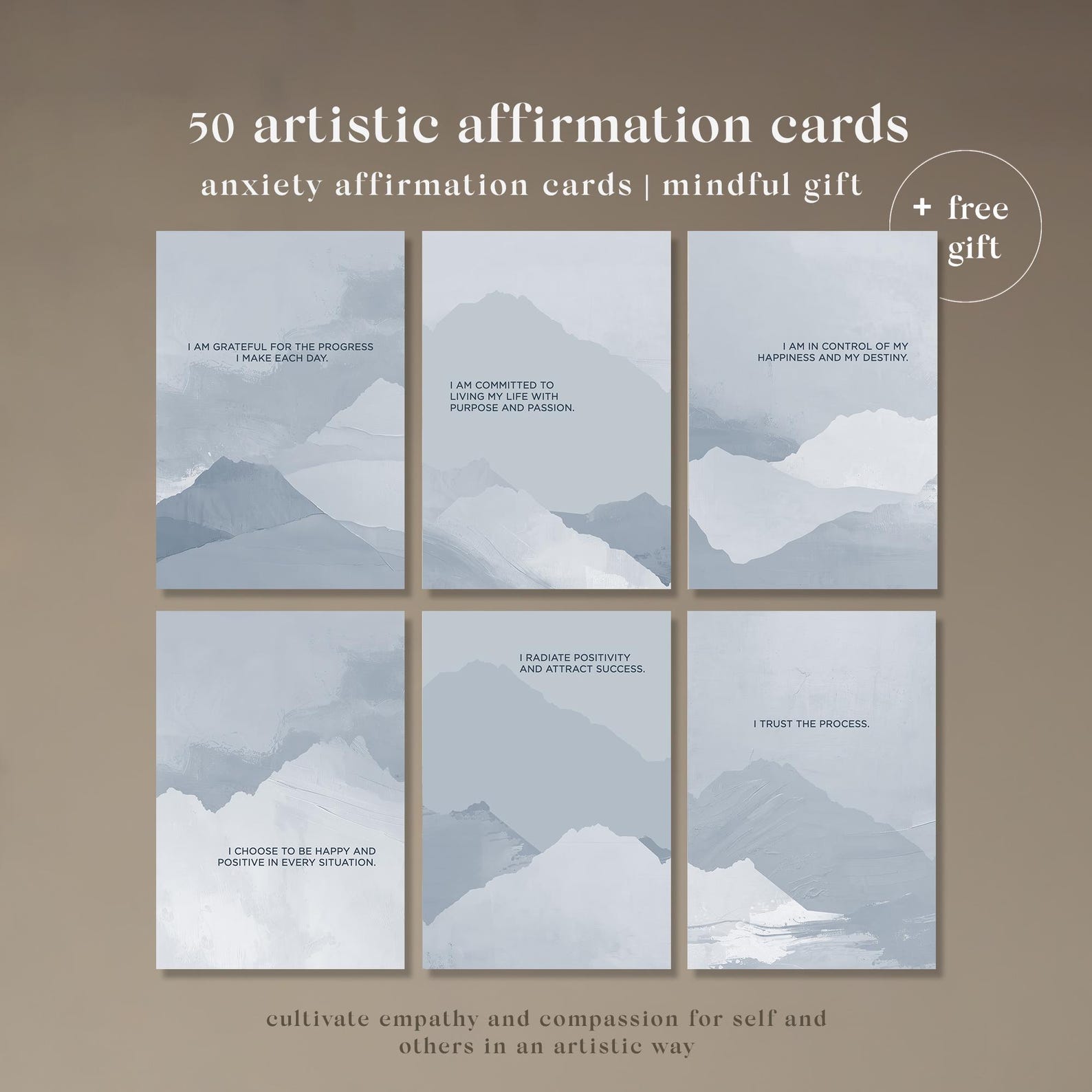 Printable Positive Affirmation Cards, Japandi Silhouette Art, Zones of ...