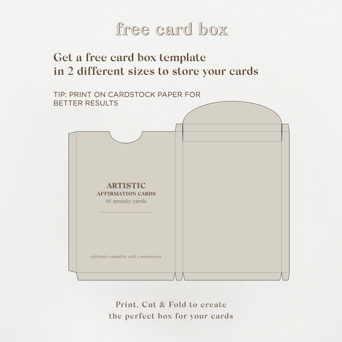 50 Printable Affirmation Cards, Japandi Minimalist Self-care Deck ...