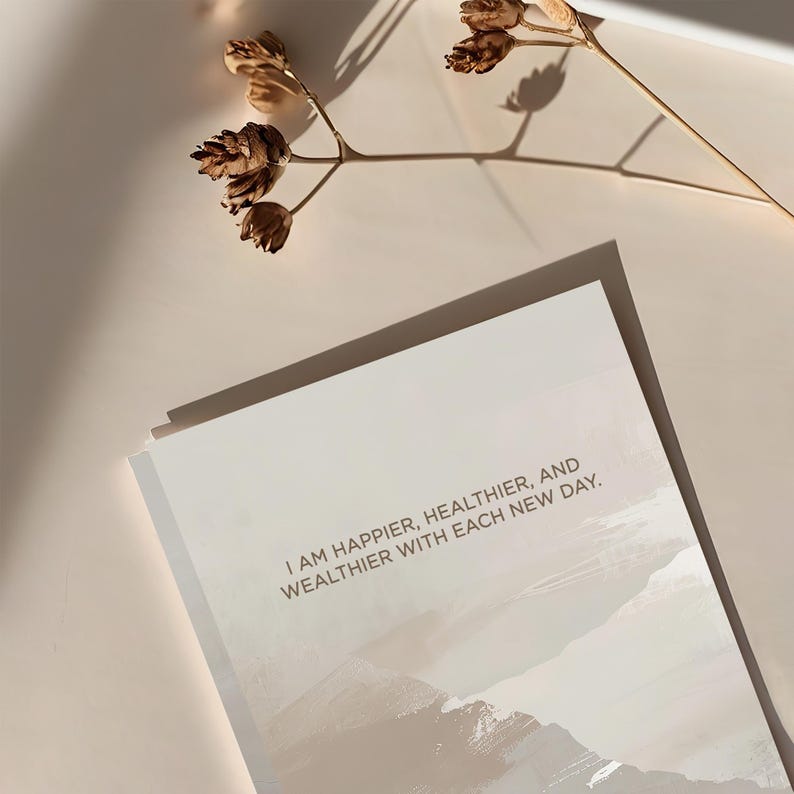50 Printable Affirmation Cards, Japandi Minimalist Self-care Deck ...