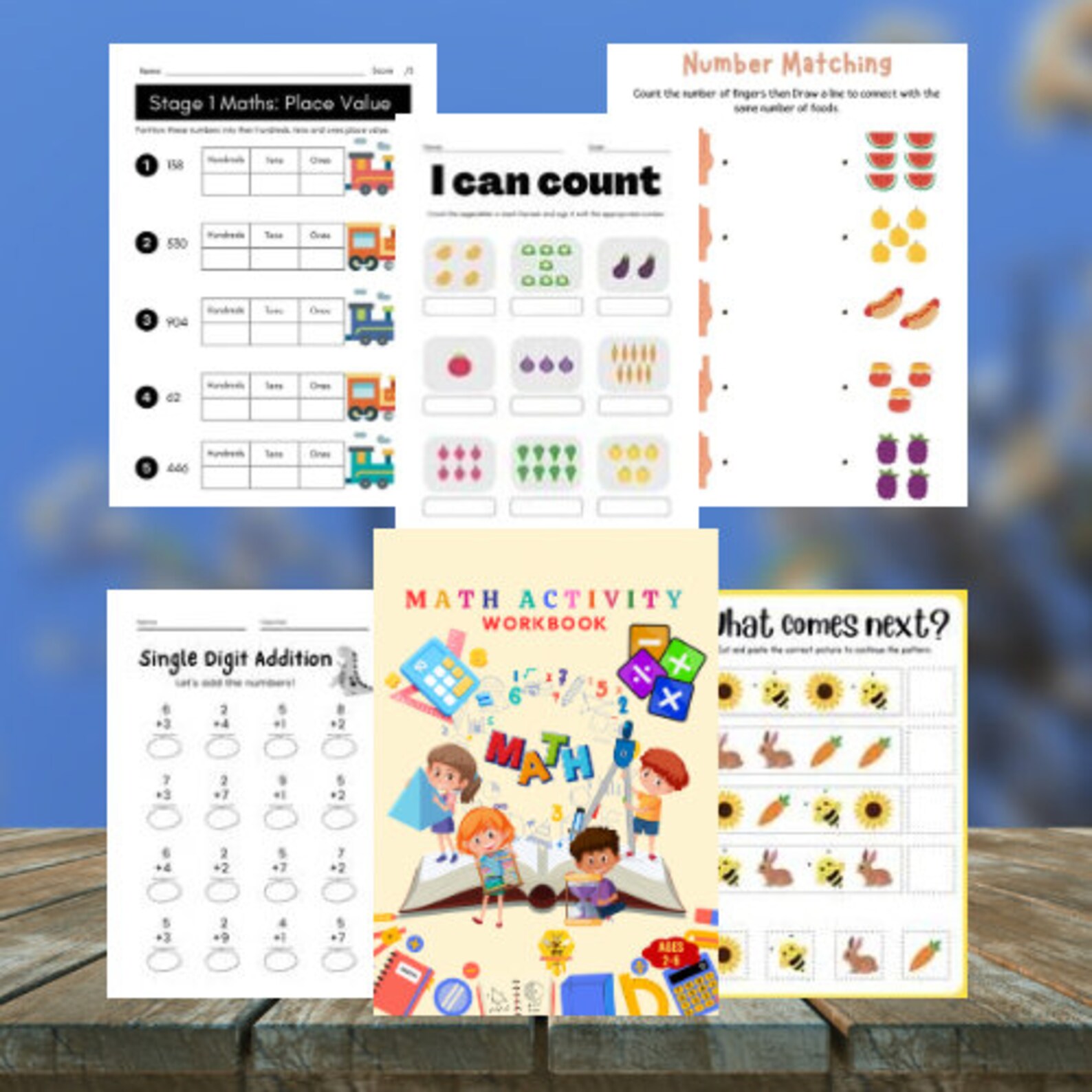 Math Activity Workbook: 25 Engaging Pages of Coloring, Addition ...