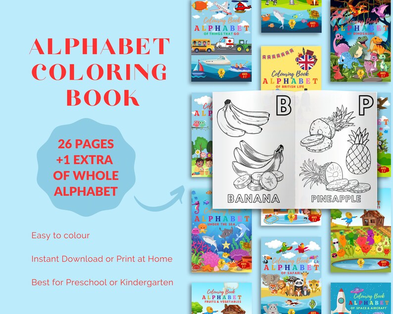Healthy Abcs Coloring Book of Fruits and Vegetables Discover and Color ...