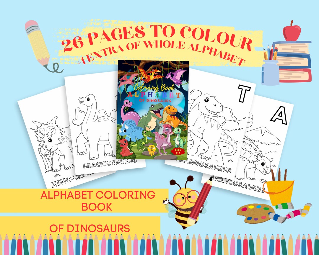 Dinosaur Abcs: an Alphabet Coloring Book Discover and Color Your Way ...