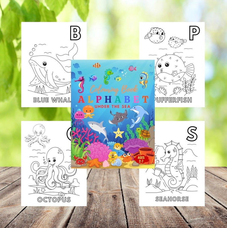 Ocean Abcs: an Alphabet Coloring Book Dive and Color Your Way Through ...