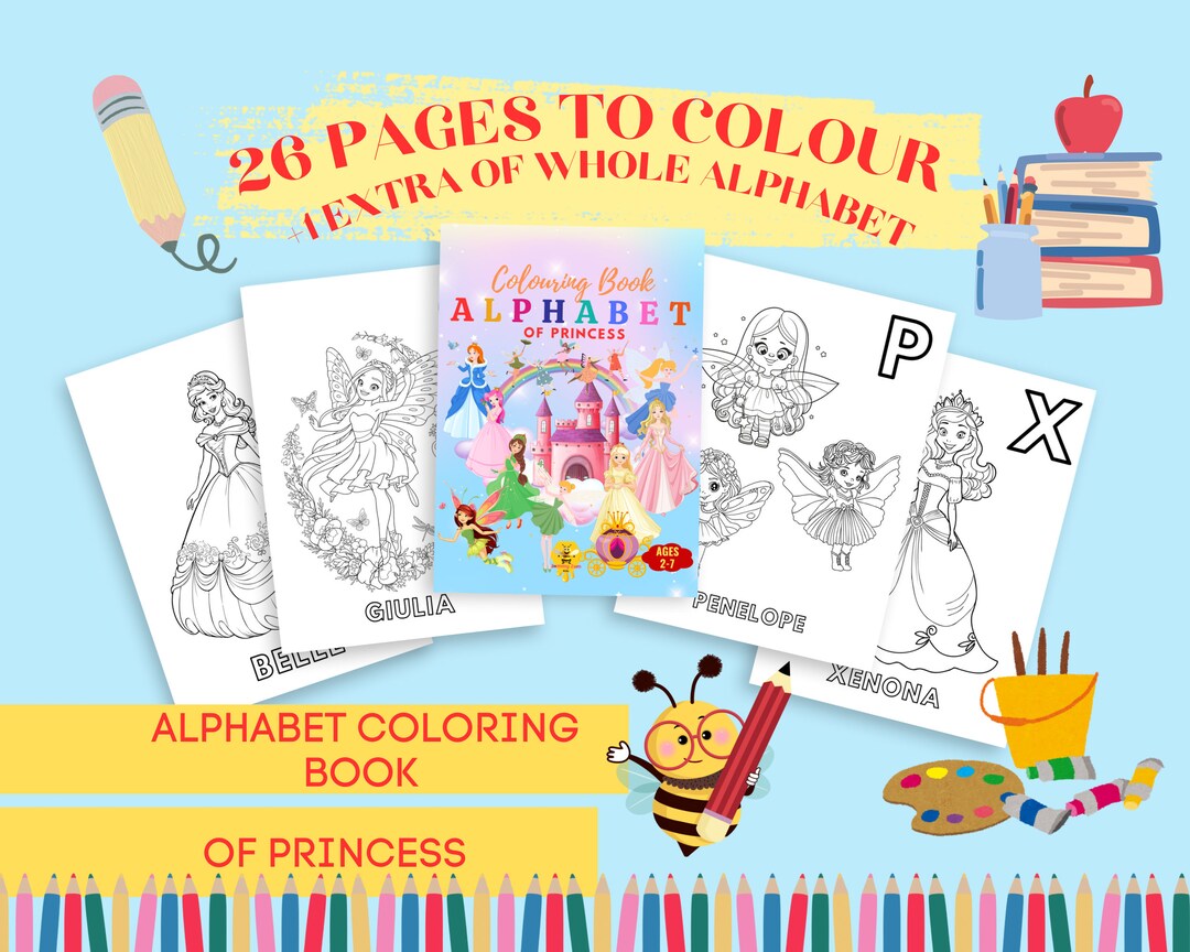 Princess Abcs: an Alphabet Coloring Adventure Discover the Magical ...