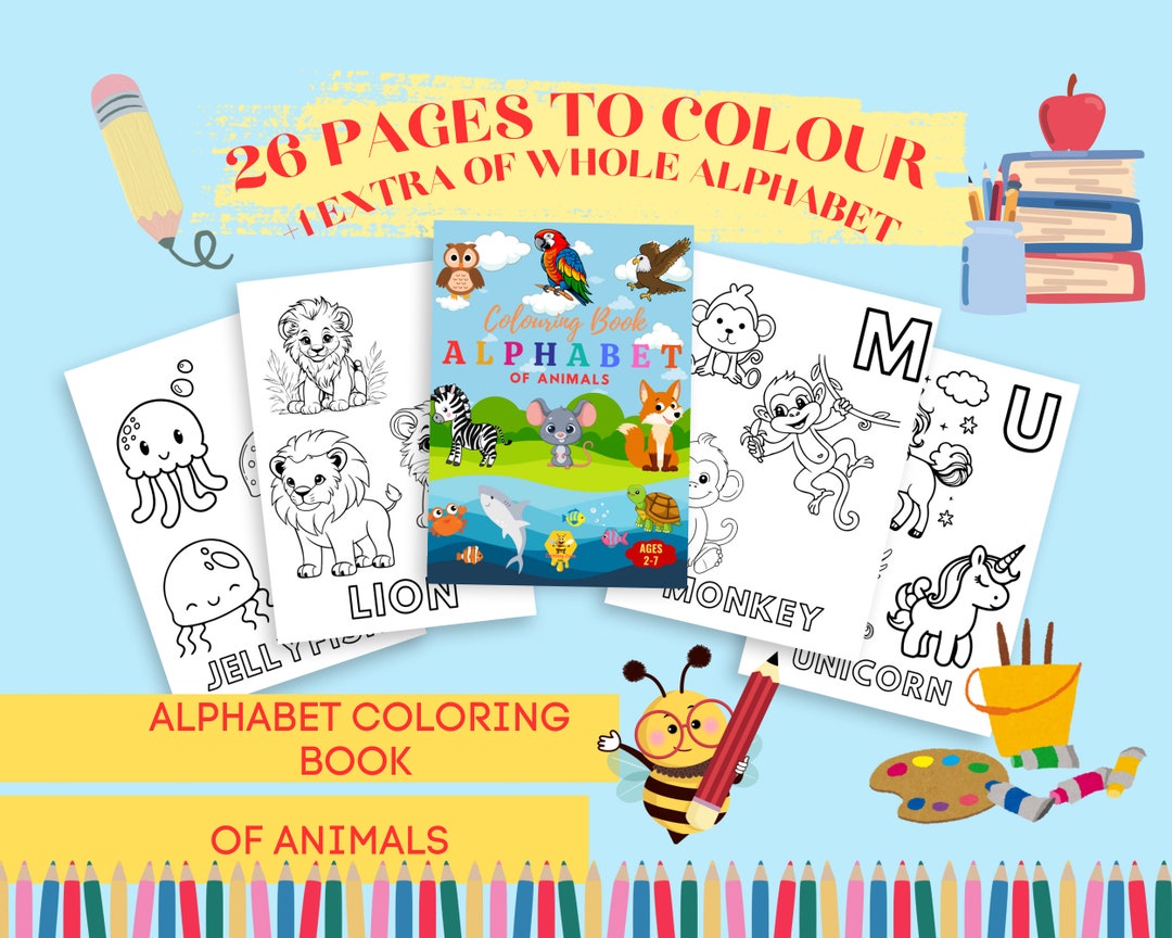 Animal Abcs Fun Alphabet Coloring Book Discover and Color Your Way With ...