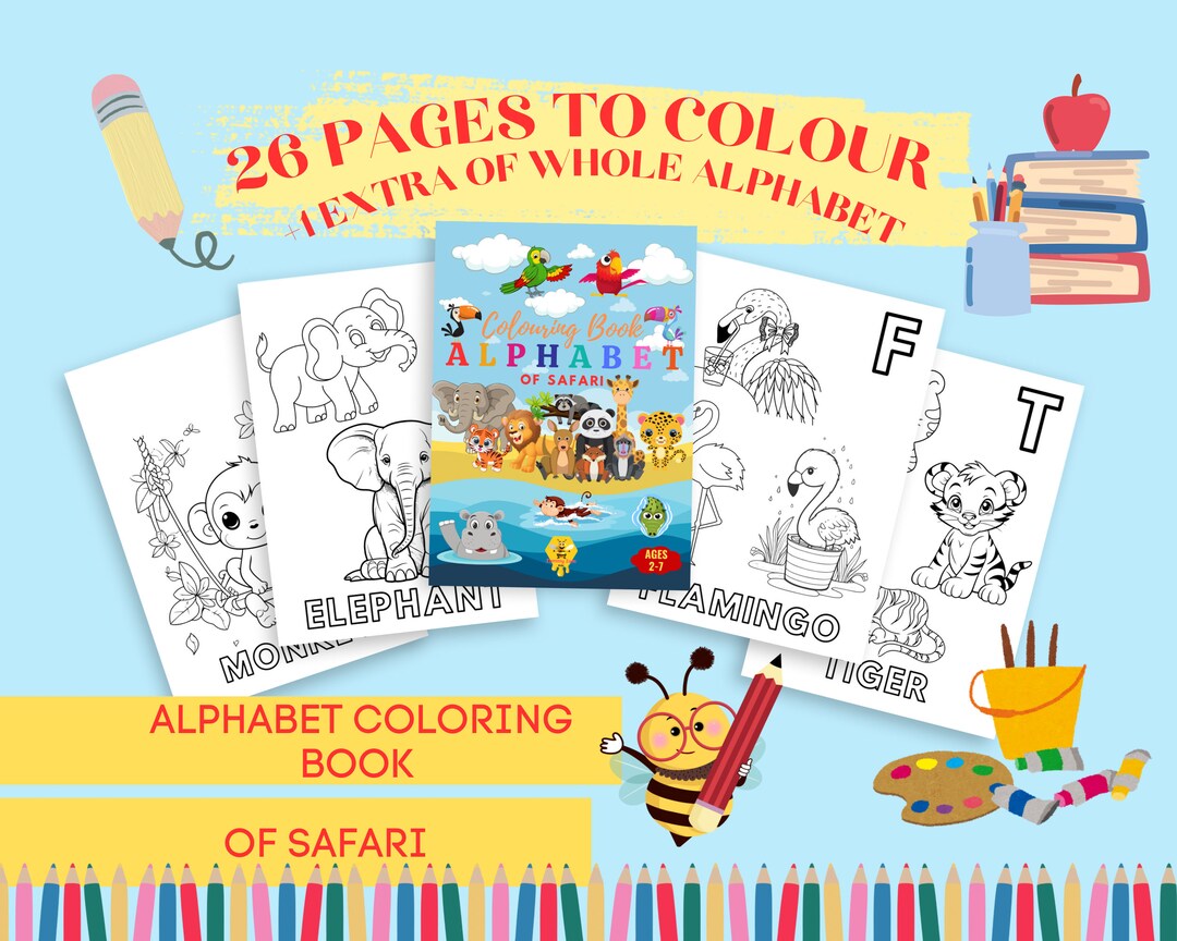 Safari Abcs: an Alphabet Coloring Book Discover and Color Your Way ...