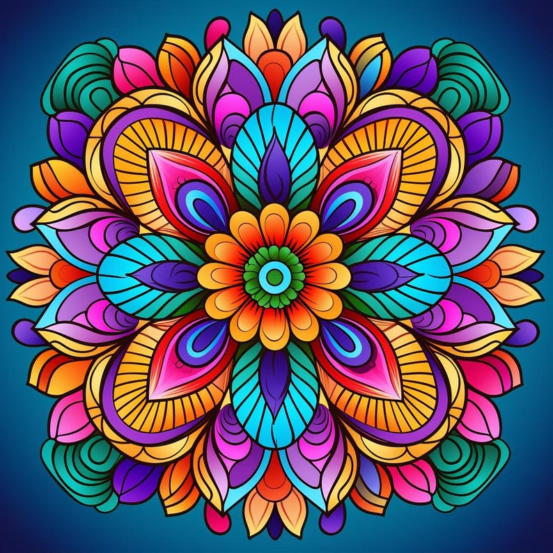 50 Simple Mandalas Coloring Pages Printable Adult Coloring Book Instant ...