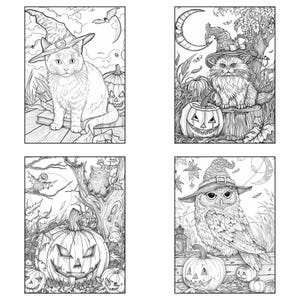50 Animal Halloween Coloring Pages Printable Adult Coloring Book ...