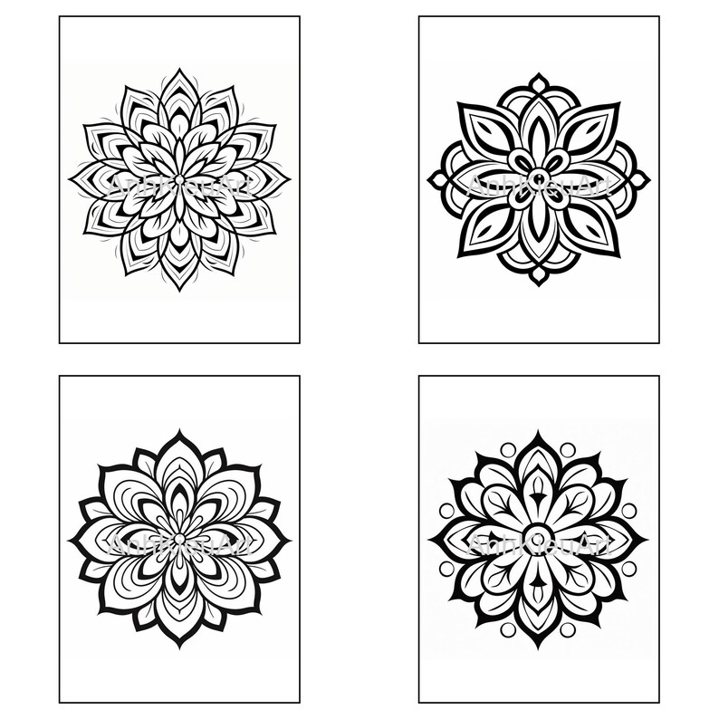 50 Simple Mandalas Coloring Pages Printable Adult Coloring Book Instant ...