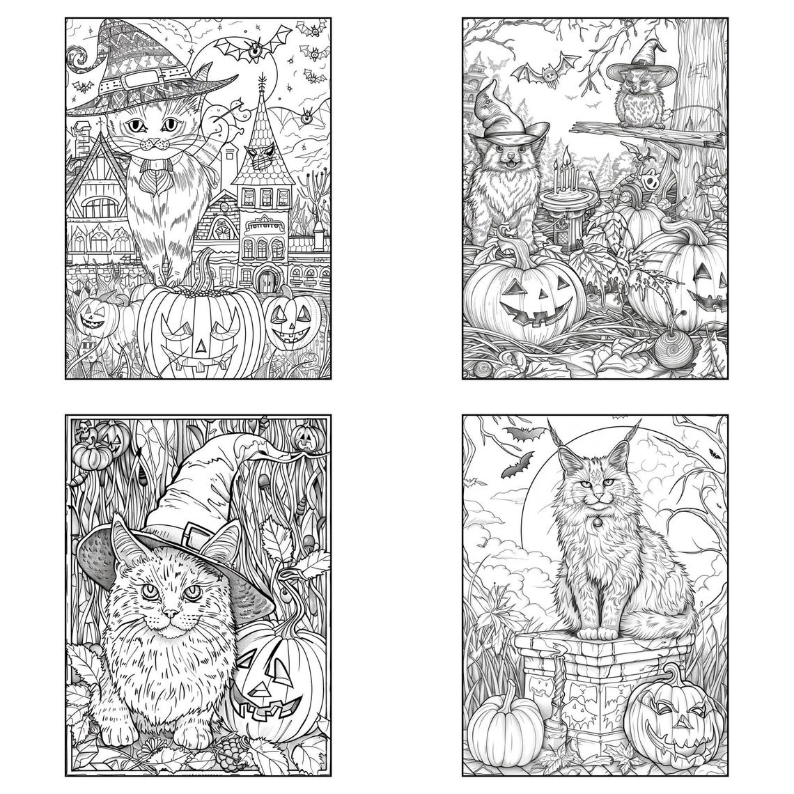 50 Animal Halloween Coloring Pages Printable Adult Coloring Book ...