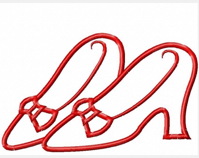Ruby Red Shoes Machine Applique Embroidery Design, Multiple Sizes ...