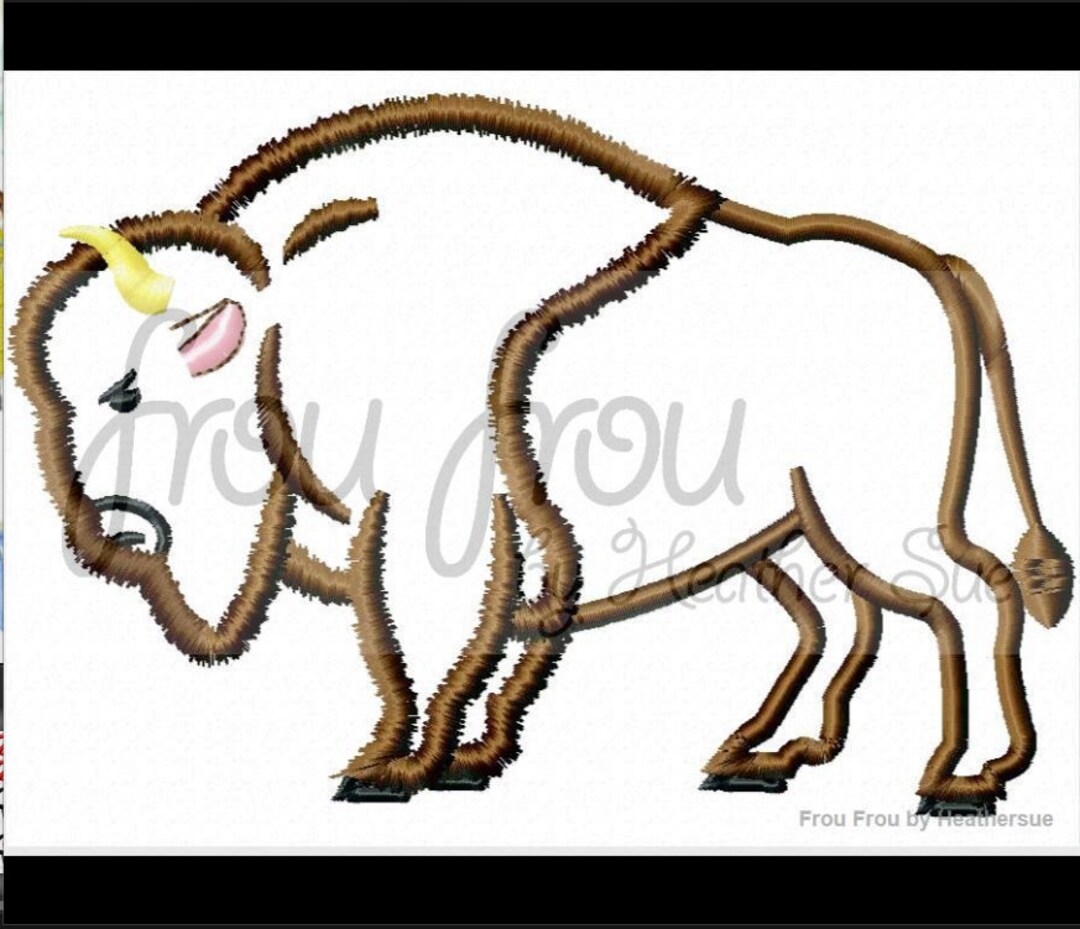 Buffalo Applique Machine Embroidery Design 4", 5", 6", 5x7, and 6x10 - Etsy