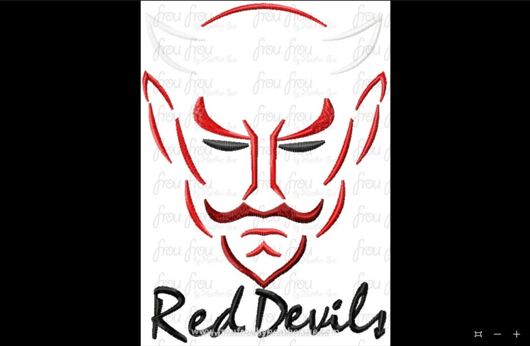 Red Devils Mascot Sketch TWO Versions, With and Without Wording Digital ...