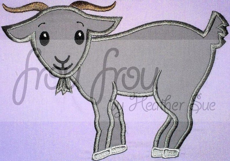 Goat Applique and Filled Machine Embroidery Design - Etsy