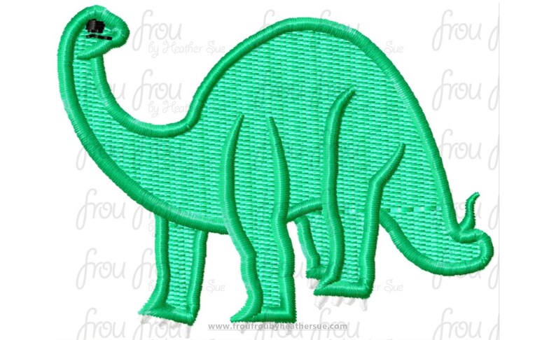 Brontosaurus Dinosaur Digital Embroidery Design Machine Filled - Etsy