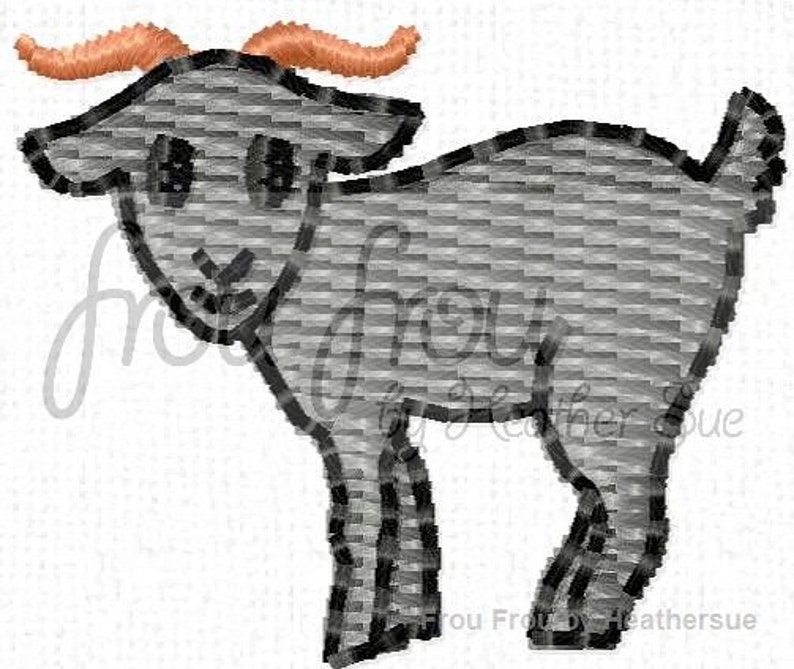 Goat Applique and Filled Machine Embroidery Design - Etsy